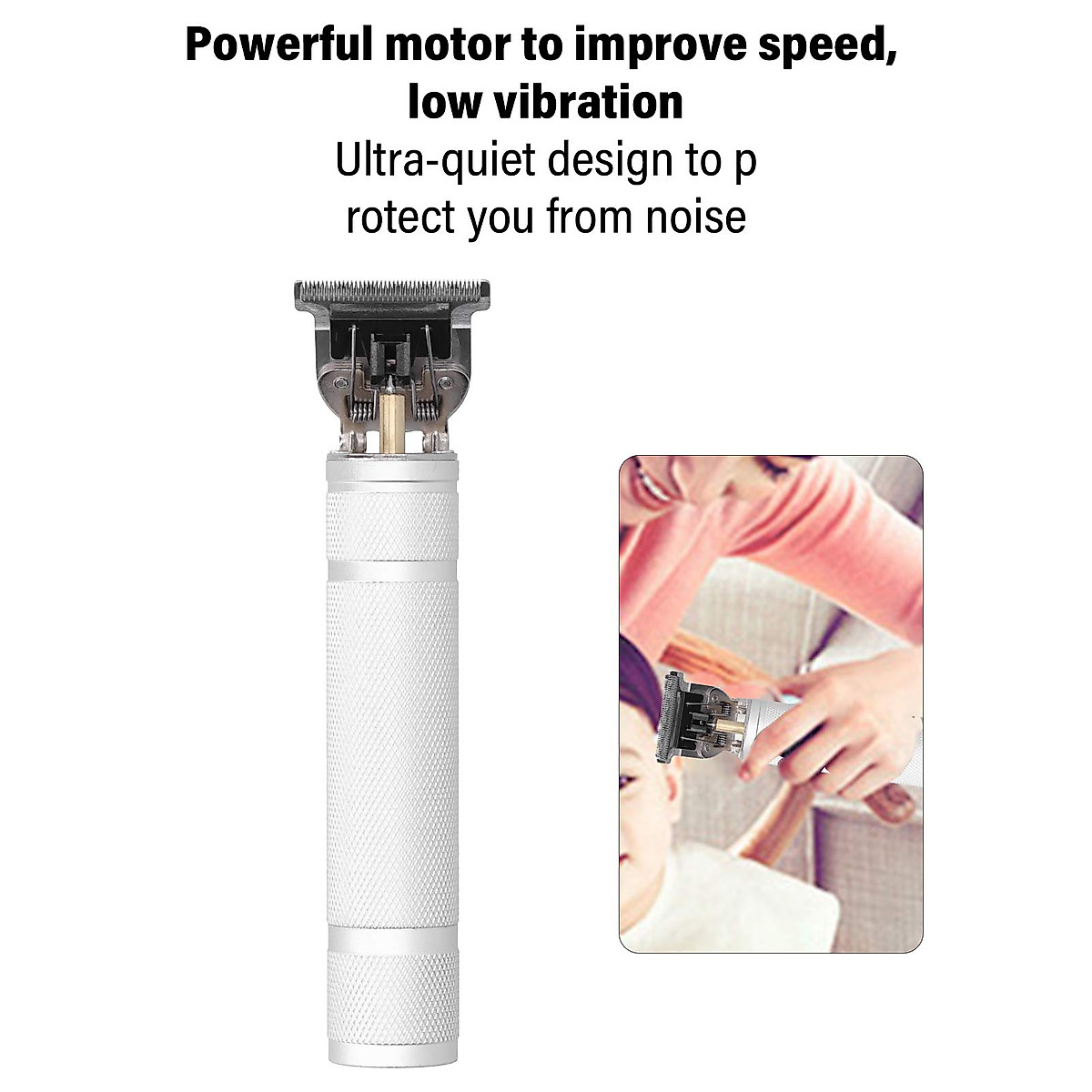 Hair Trimmer, Ergonomically Body Design Powered By 18650 Lithium Battery Barber Shop Hair Clipper Hair Clipper, for Barber Shop(Silver)