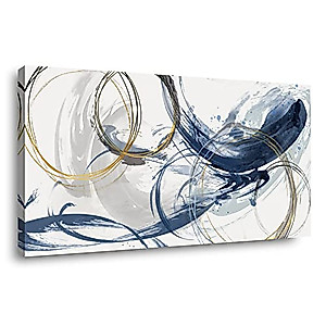 Sxurmtiie Canvas Wall Art Abstract Art Paintings Blue Fantasy Colorful Graffiti on White Background Modern Artwork wall Decor for Living Room Bedroom Kitchen20 x40
