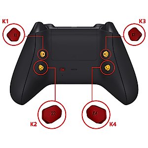 Scarlet Red Replacement Redesigned K1 K2 K3 K4 Back Buttons Paddles & Toggle Switch for Xbox Series X/S Controller eXtremerate Hope Remap Kit - Controller & Hope Remap Board NOT Included