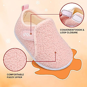 JIASUQI Baby Slippers Toddler Girls Slippers for Kids Girls Winter Shoes Lightweight Pink Size 5.5-6