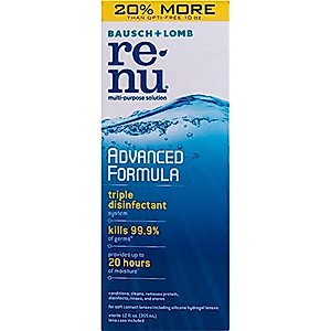 Bausch and Lomb ReNu Advanced Formula Multi-Purpose Cleaning and Disinfectant Solution for Soft Contact Lenses 12 oz - Pack of 3