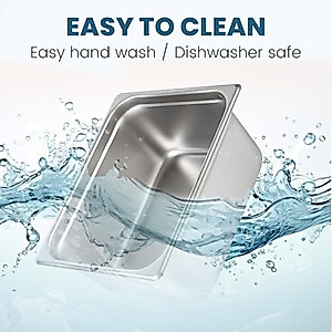 Aplancee Steam Pan 1/3 Size x 2.5 Inch Deep 6 Pack Stainless Steel Anti-Jamming Food Cooking Pan (More Sizes & Lid Options)