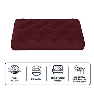 Royal Sleep Products by The Futon Factory 8 inch Foam Futon Mattress - Solid Navy Cover - Full Size - CertiPUR Certified Foams - Made in USA - (Frame not Included)