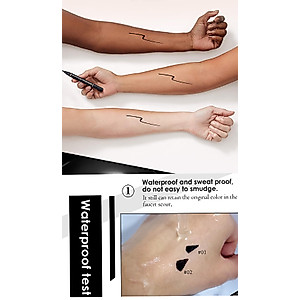 TUKEFEV Eyeliner Stamp 2 Pack Eyeline Black Pencil Eye Liner Impermeable Waterproof Smudge Proof Eyeliner Liquid for Women