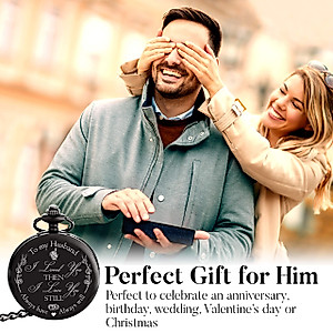 FJ FREDERICK JAMES Anniversary Gift's for Him I Anniversary Gift' for Husband - Engraved ‘to my Husband’ Pocket Watch | I Love You Gift for Husband for Birthday I Valentines I Anniversary for Men
