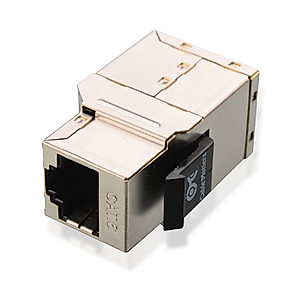 Cable Matters [UL Listed] 5-Pack 10Gbps Shielded Cat 6A Keystone Coupler (Shielded Cat6 Keystone Jack Coupler / RJ45 Ethernet Female to Female Keystone Jack) for Patch Panel, Wall Plate