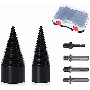 Firlar Wood Splitter Drill Bit, 6 Pcs Firewood Log Splitter Splitting Drill Bit Wood Cone Driver Log Splitter High Speed Breaker Tool for Household Use for Electric Hammer Drill Bit
