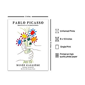 Pablo Picasso Poster - 8x10 Picasso Wall Art - Pablo Picasso Prints - Gallery Wall Art - Bouquet of Peace - Flowers - Museum Poster