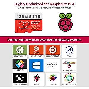 MOOKEENONE 5.25V/3A Rasp-Berry Pi 4 Model B Starter Kit with 32GB Micro SD Card Preloaded Noobs