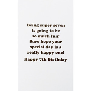 7 Years Old! -"Sure hope your special day is a really happy one" - 7th Birthday Greeting Card (Seven/Seventh)