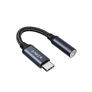 Anker USB C to 3.5mm Audio Adapter, Male to Female Nylon Cable for Samsung S20/S20+/S20 Ultra, Pixel 4/+ 4XL, and More Type C Devices