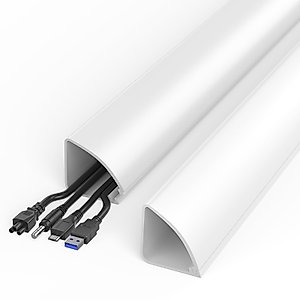 Delamu Corner Cable Concealer, Large Corner Cord Hider Wall Cable Hider, Paintable Wire Covers for Cords, Corner Cord Covers for Wires on Wall, Floor, Baseboard, Ceiling, 0.9in W 0.9in H 94.2in L