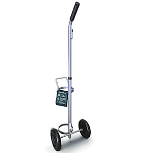 ResOne Lightweight Single D/E Oxygen Cylinder Cart, Adjustable Handle, Durable Powder-Coated Finish, Portable Oxygen Tank Cart with Wheels, Holds 1 D Size or E Size Cylinder, Medical Oxygen Transport