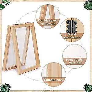 Honoson 3 Pieces Paper Making Wooden Paper Making Mould Papermaking Screen Kit 3 Size Frame for DIY Paper Craft (5 x 7 Inches, 7.5 x 9.8 Inches, 9.8 x 13 Inches)