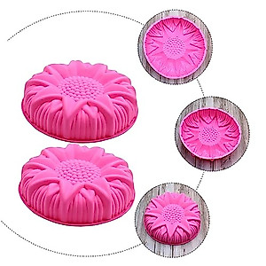 Abaodam 4 pcs sunflower mold round cake pan candy molds chocolate cheesecake round griddle sunflower fondant bread accessories DIY Baking Tool Silicone DIY Mold Cake Baking Mold household