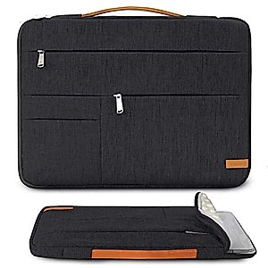 KINGSLONG 16 inch Laptop Sleeve Bag, Slim Lightweight Multiple Pockets Computer Cover Notebook Ultrabooks Carrying Case fit for Acer Asus Dell Lenovo HP Toshiba, Black
