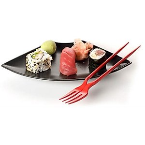 Fork Chopsticks In One, Chork 24 Count Pack Chopstick Fork Combo(Red 24 Pack)