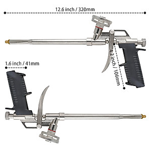 Qjaiune PU Spray Foam Gun Sealant Application Gun, Spray Insulation Expanding Foam Gun Applicator, Heavy Duty Dispensing Caulking Gun for Filling Sealing Windows Gap