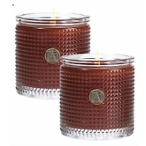 Aromatique Textured Glass Pumpkin Spice Scented Jar Candles, 6 oz, Set of 2