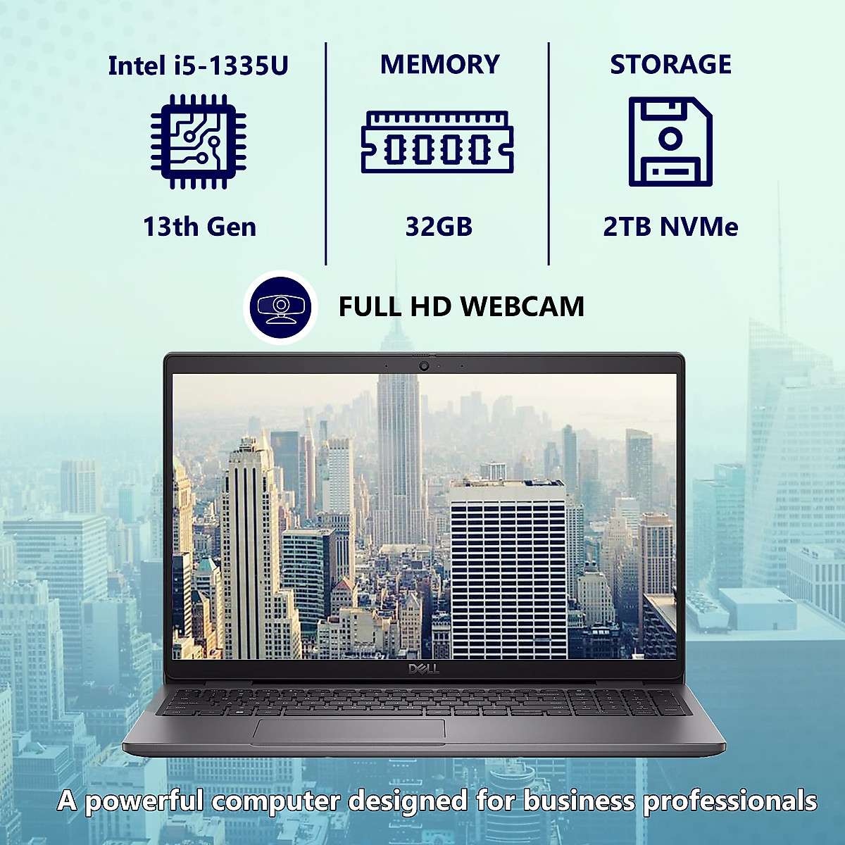 Oemgenuine OEM Dell Latitude 3540 Notebook 15.6” FHD, Intel 10 Core i5-1335U (Beats i7-1270P), 32GB RAM, 2TB NVMe, WiFi 6, BT, Backlit KB, HD Webcam, RJ-45, W11P, Business Laptop