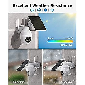 TKENPRO 2K Security Cameras Wireless Outdoor With Ultra HD Spotlight Color Night Vision, Solar Security Camera Outdoor With PIR Detection, Pan Tilt, 4X Digital Zoom, 2.4GHZ Wi-Fi, IP65 Waterproof