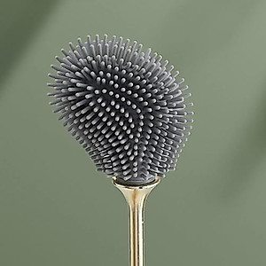 SAAKO Silicone Toilet Bowl Brush Lightweight Wall Mount Toilet Brush and Holder Set Toilet Cleaner Brush Bathroom Deep Clean