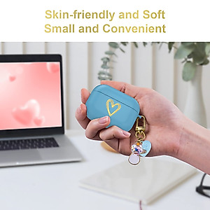 Aiiko Compatible AirPods Pro Case with Cute Lucky Ball Rabbit Keychain Gold Heart Pattern Soft TPU Shockproof Protective iPod Pro Case Cover for Airpods Pro（2019 Released） for Girls Women-Black