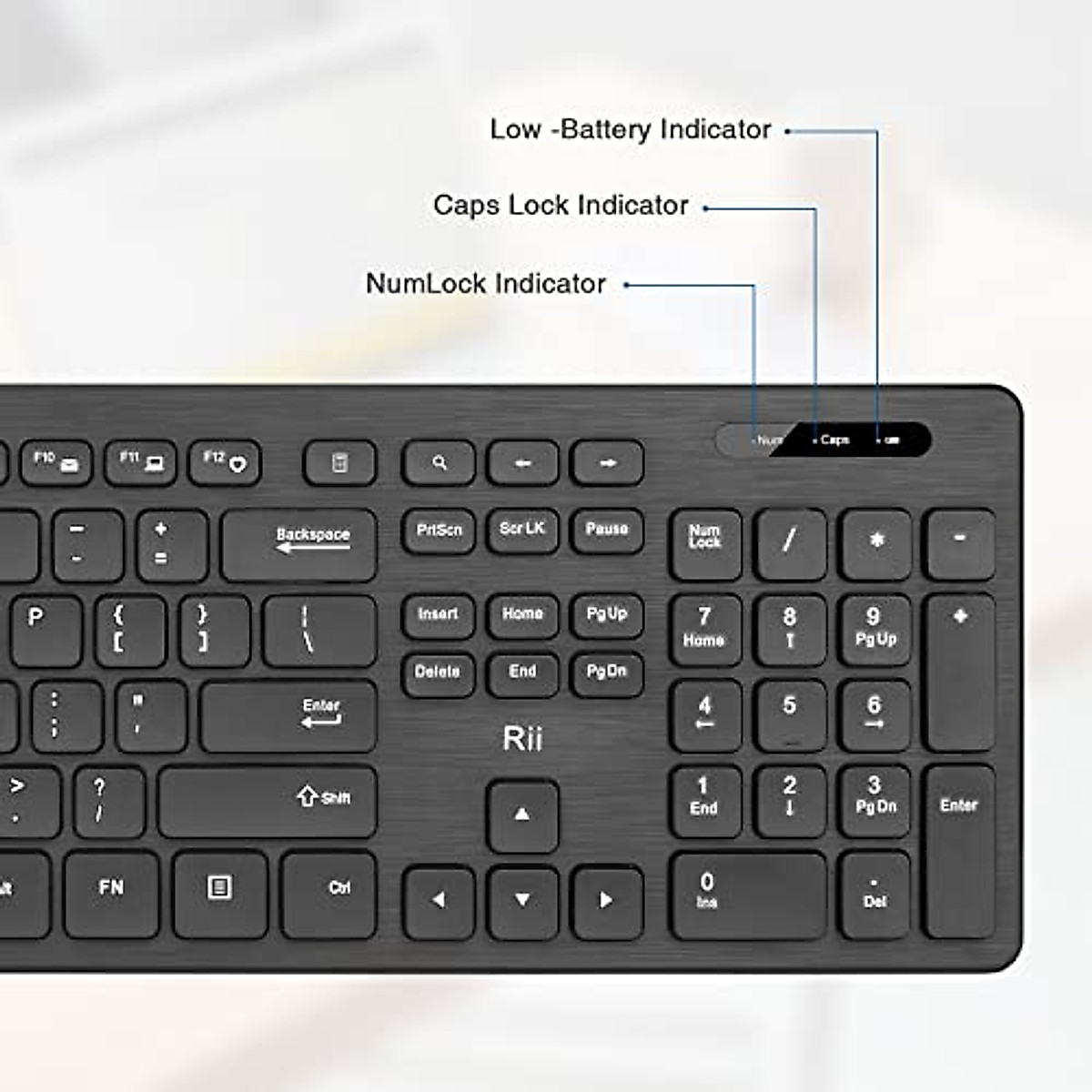 Wireless Keyboard and Mouse Combo - Rii Standard Office for Windows/Android TV Box/Raspberry Pi/PC/Laptop/PS3/4 (1PACK)