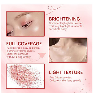 3 Color Polvo De Hadas Fairy Highlight Patting Powder Highlighter Body Brightens the Natural Three-dimensional Face Powder Blusher (Trio)