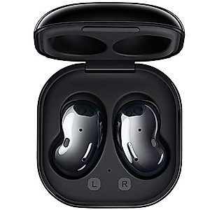 Samsung Galaxy Buds Live ANC TWS Open Type Wireless Bluetooth 5.0 Earbuds for iOS & Android, 12mm Drivers, International Model - SM-R180 (Buds + Fast Wireless Charging Pad Bundle, Mystic Black)