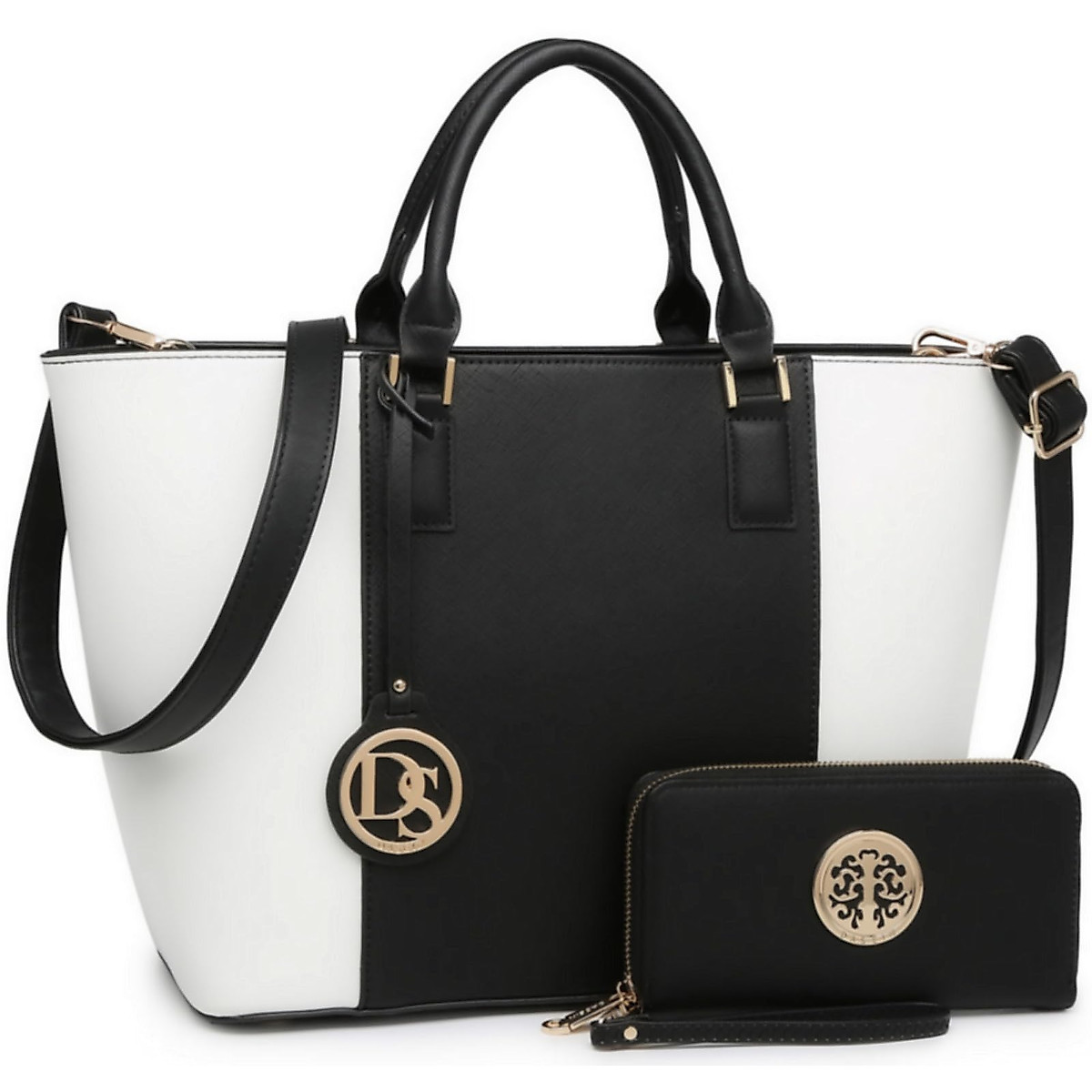 Dasein Satchel Purse Handbag for Women Large Shoulder Work Tote Bag With Matching Wallet