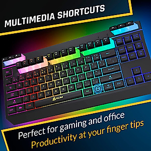 KLIM Duo - New 2023 Wireless Gaming Keyboard and Mouse Combo - Compact Durable Ergonomic - Silent Backlit TKL Keyboard - RGB Gaming Mouse Wireless - Long-Lasting Built-in Battery