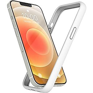 K TOMOTO Compatible iPhone 12 Mini Bumper Case (5.4 Inch), Soft Liquid Silicone Bumper Case [Shock-Absorb] [Raised Edge Protection] [Drop Protection] [MagSafe Compatible] Frame Bumper Case, White