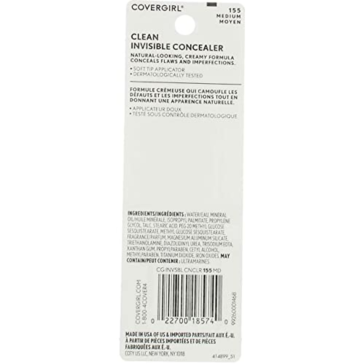 CoverGirl Invisible Concealer, Medium [155], 0.32 oz (Pack of 3)