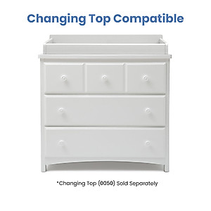 Delta Children 3 Drawer Dresser, Greenguard Gold Certified, White