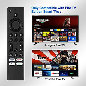 New NS-RCFNA-21 Voice Remote Control Replacement fit for Insignia Fire TV and Toshiba Fire TV Edition Smart TV, Compatible with NS-40D510NA21 NS-39DF310NA21 NS-58F301NA22 NS-50F301NA22 (No Battery)