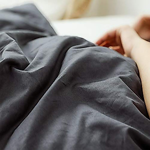 Sleepymoon Duvet Cover Snug Minky Dot Cotton Double Sided for Weighted Blankets (60''x80'') | Adult Kids | Grey | Warm Cool for Hot & Cold