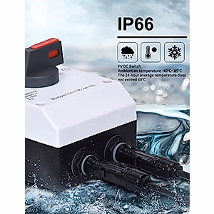 DIHOOL Solar Panel Disconnect Switch, DC 30 Amp PV Solar Isolator Disconnect, DC1200V, IP66