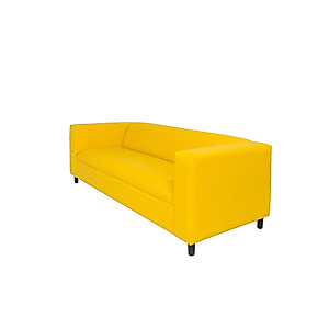 Coast to Coast Sofas Canal Faux Leather Sofa, Modern 3-Seater Sofas Couches for Living Room, Bedroom, Office, and Apartment with Solid Wood Frame