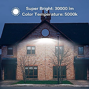 MORSEN 300W LED Flood Light, 30000lm Super Bright Security Lights, UL Certificated Plug, IP66 Waterproof Outdoor Flood Light, 5000K Daylight White Floodlight for Yard, Garden, Garages