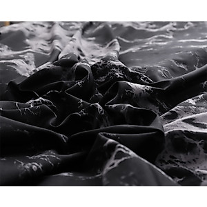 Celevingne Duvet Cover Set 3PCS with Zipper Closure Luxurious Modern Printed Comforter Cover 1 Duvet Cover and 2 Pillowcases (Black Marble, Twin)