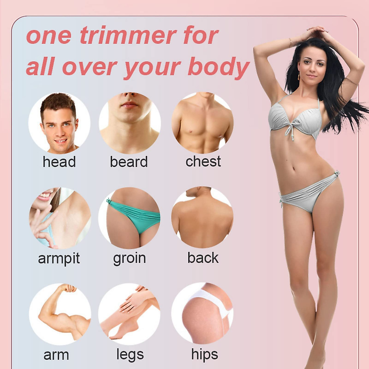 Get Smooth and Sexy Skin with Founouly Bikini Trimmer - Waterproof, USB Rechargeable, and Safe for Sensitive Skin