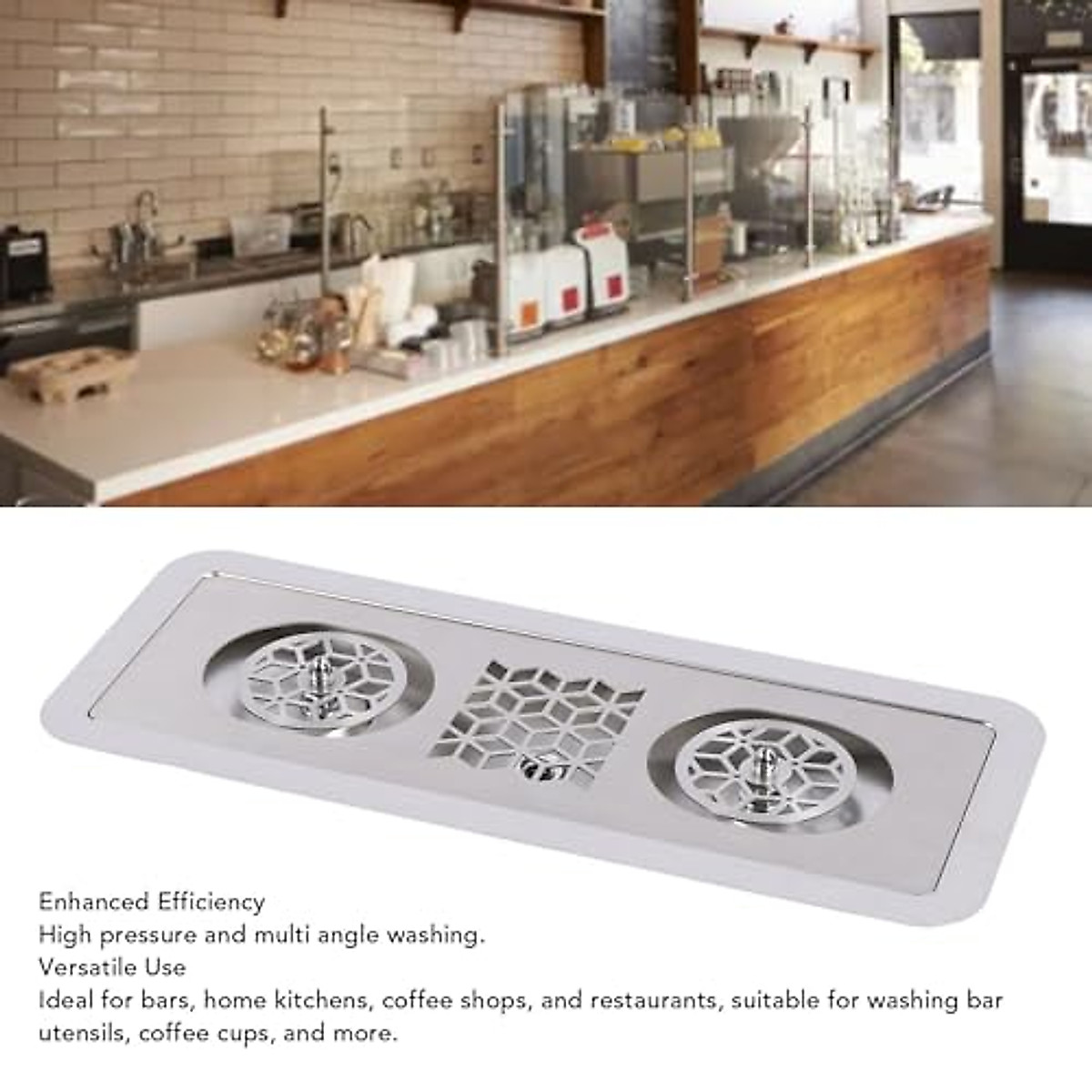 Glass Cup Washer Rinser, High Pressure Steel Glass Washer for Home Kitchen with Multi Angle, Stainless Steel Pitcher