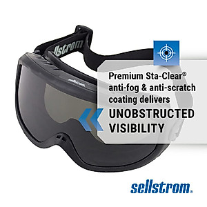 Sellstrom Odyssey II Wildland Fire Safety Goggles - Anti-Fog, Anti-Scratch Eye Protection Goggles for Men & Women - FR Strap, fits over Glasses, ANSI Z87.1