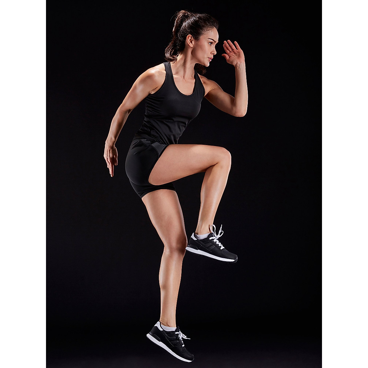 NELEUS Women's 3 Pack Compression Athletic Tank Top for Yoga Running,Black,EU M,US S