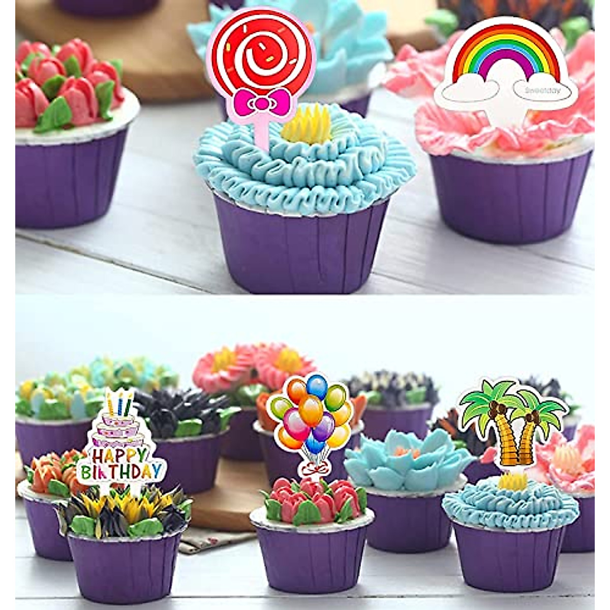 Russian Piping Tips 56 Pcs Cake Decorating Kit, 12 Flower Piping Tips, Leaf Icing Frosting Tips Nozzles Pastry Bags Baking Supplies Kit for Cupcake Cookies Birthday Party Baking Gifts