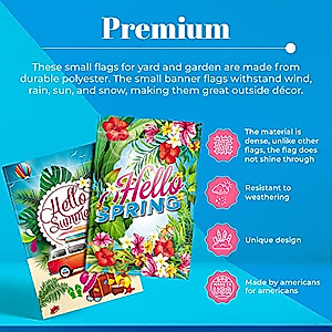 BP&Q Seasonal Garden Flags – Yard Flags for Outside 12x18 Double Sided – Outdoor Garden Flag Set - Holiday Decorations for All Seasons - Winter, Summer, Spring and Autumn