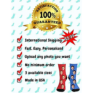 Custom Dog Face Socks - Print Your Picture, Photo - Best Personalized Funny Crew Sock Gifts for Men Women
