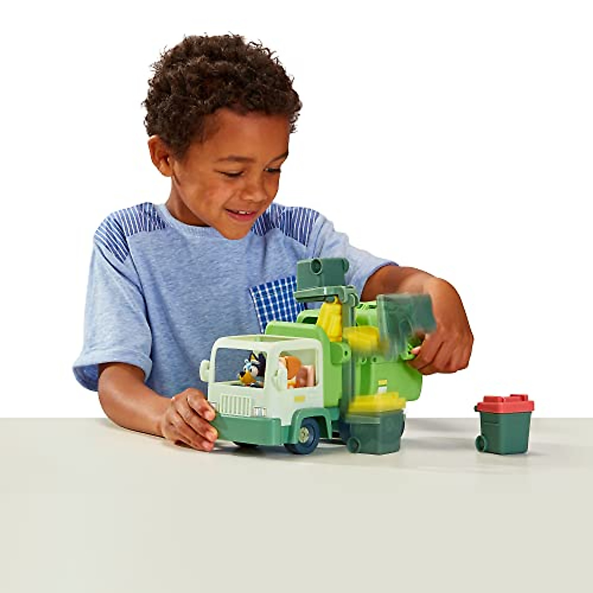 Garbage Truck - 2.5" Bluey and Bin Man poseable Figures with Playset, Multicolor