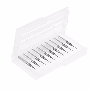 uxcell 10Pcs 0.5mm Carbide End Mill Engraving Milling Cutter CNC Router Bits for PCB Machine, 1/8" Shank